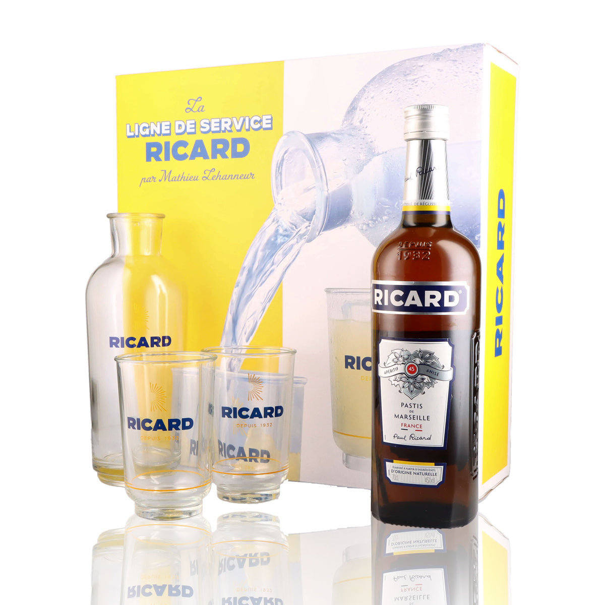 Pastis RICARD Coffret 2 verres + 1 carafe 45% – Whisky Paris